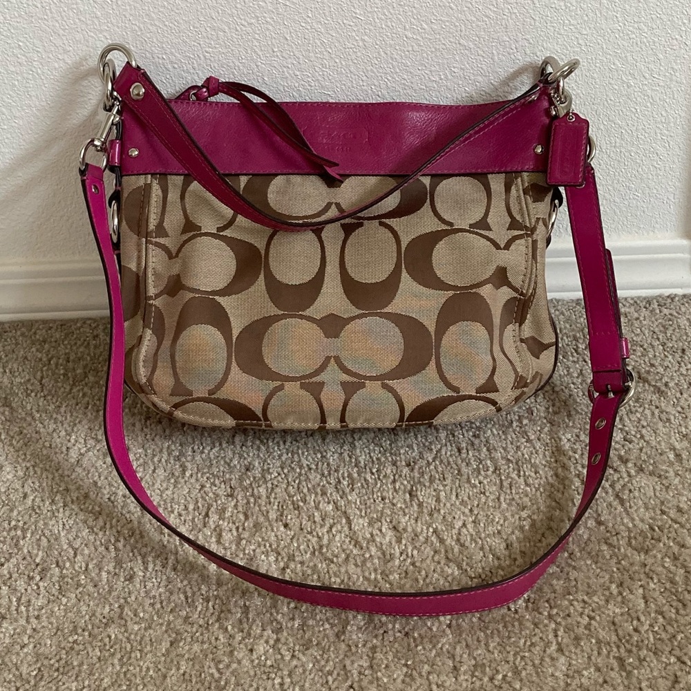 Coach Signature Jacquard Shoulder/Crossbody Bag - Gem